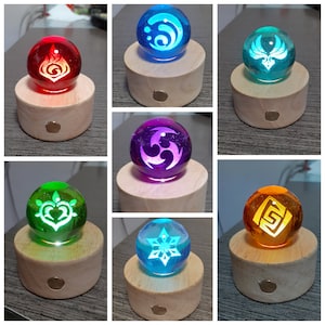 Genshin Impact Visions Crystal Ball Φ4cm / 1.6 Geo, Hydro, Pryo, Anemo ...