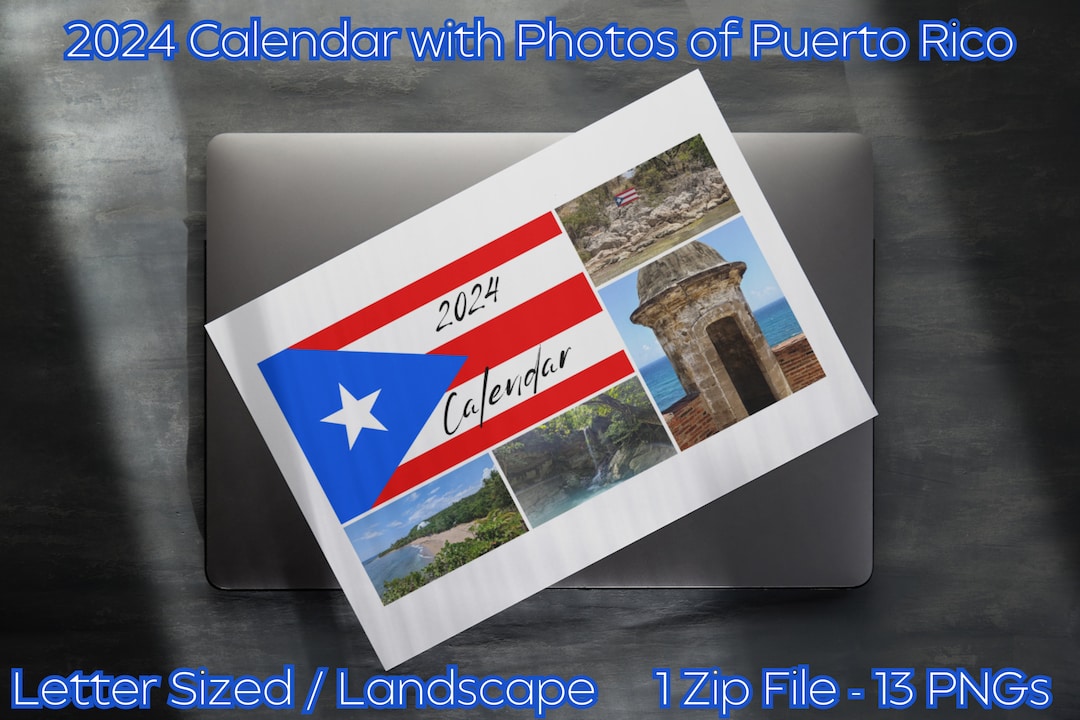 Puerto Rico 2024 Monthly Calendar Letter Size Digital - Etsy