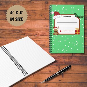 Holiday Spiral Notebook, Christmas Snowfall Green Spiral Notebook ...