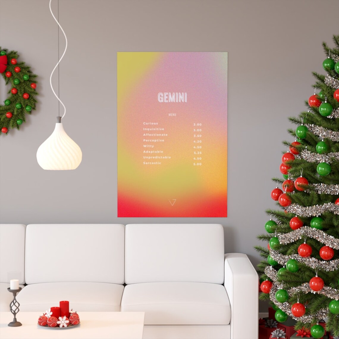 Gemini Zodiac Menu Poster - Etsy