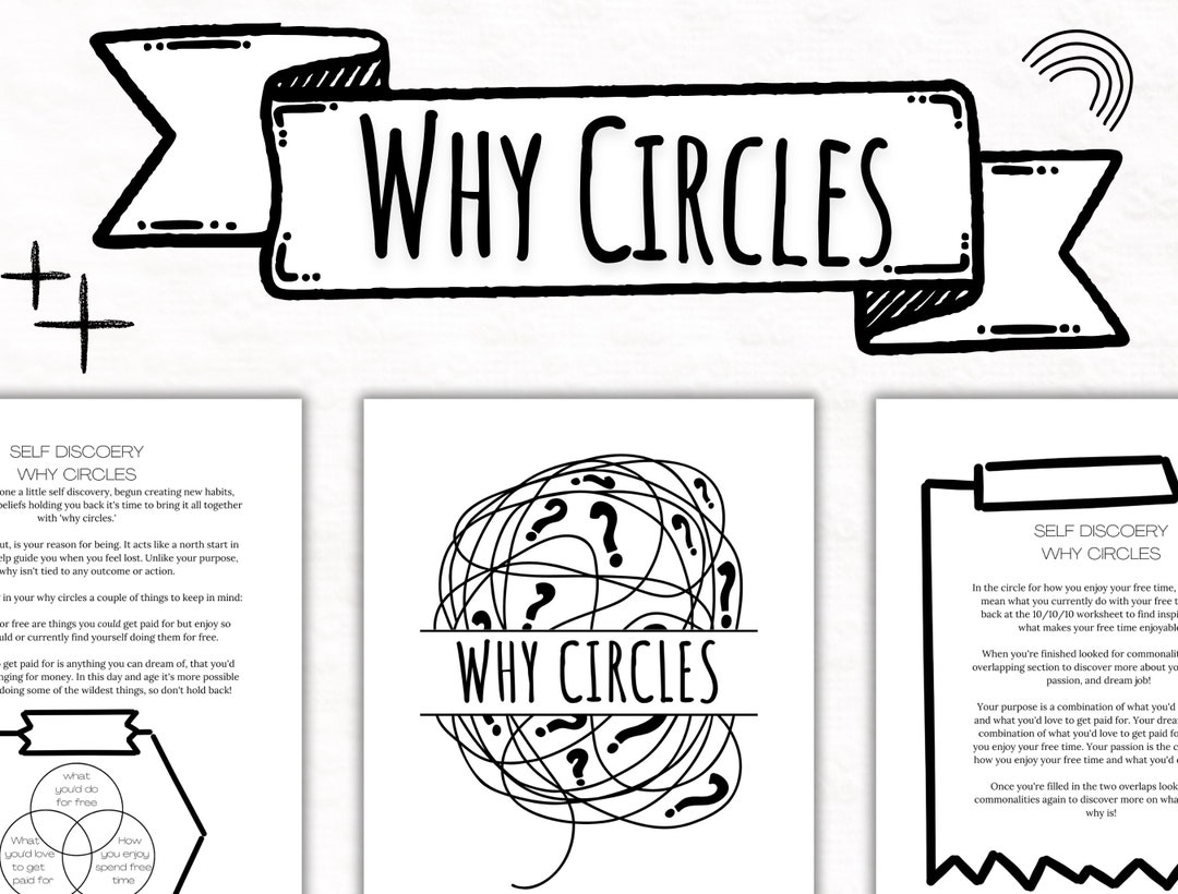 Find Your Purpose/ikigai Why Circles Worksheet Find Yourself - Etsy