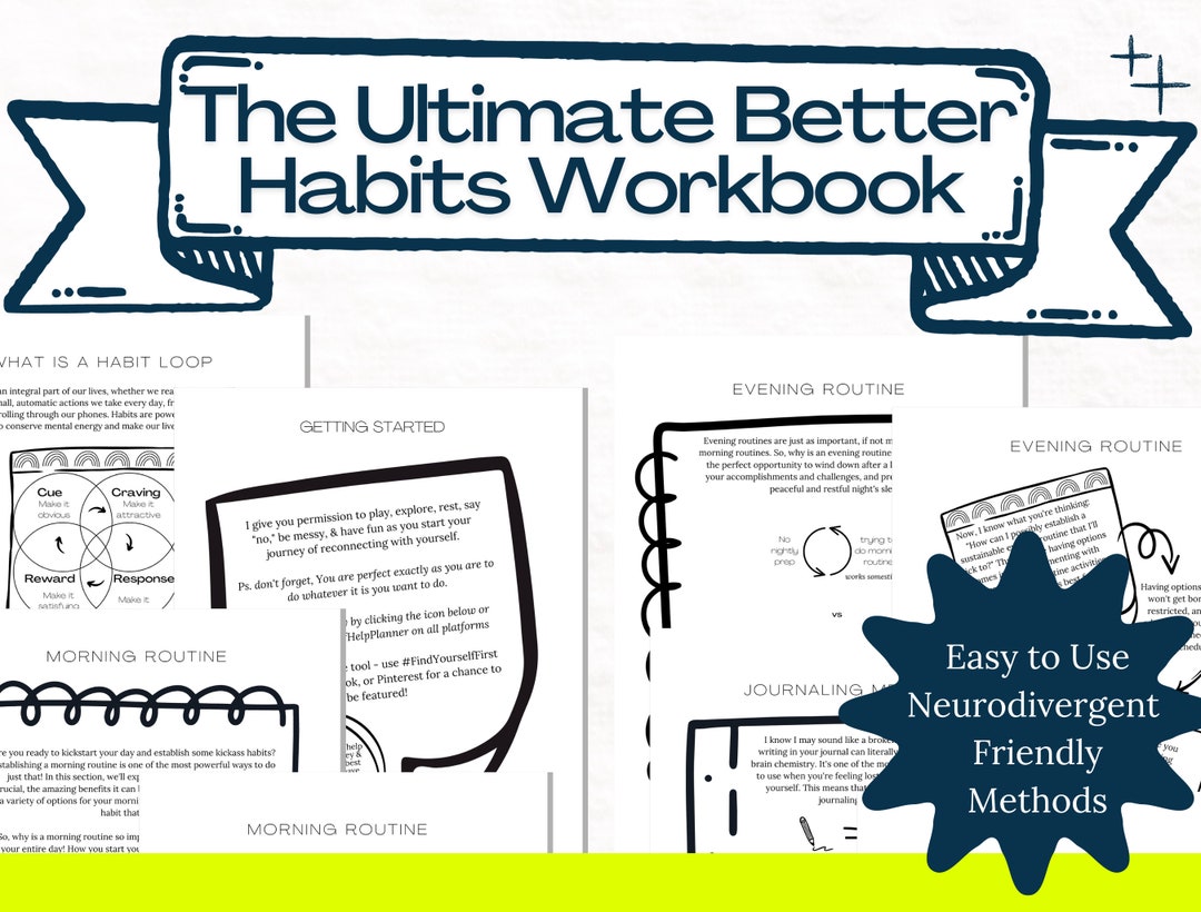 Ultimate Better Habit Digital/printable Workbook, 55 Pages to Create ...