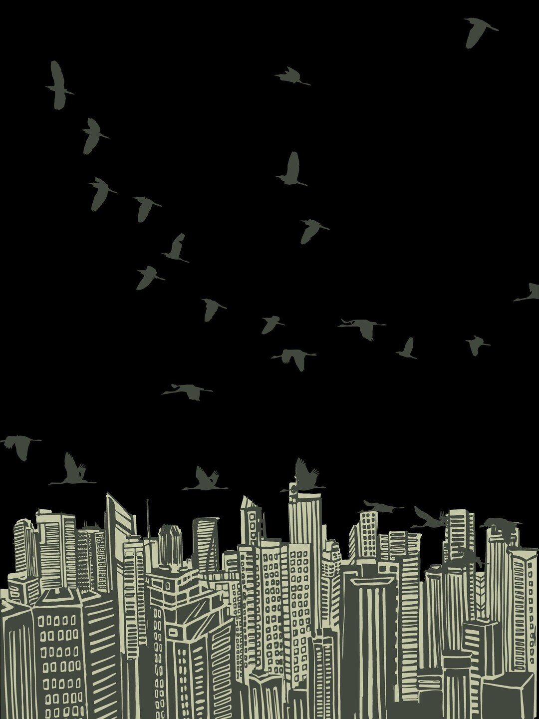 Comic Style Skyline Wall Decoration - Etsy