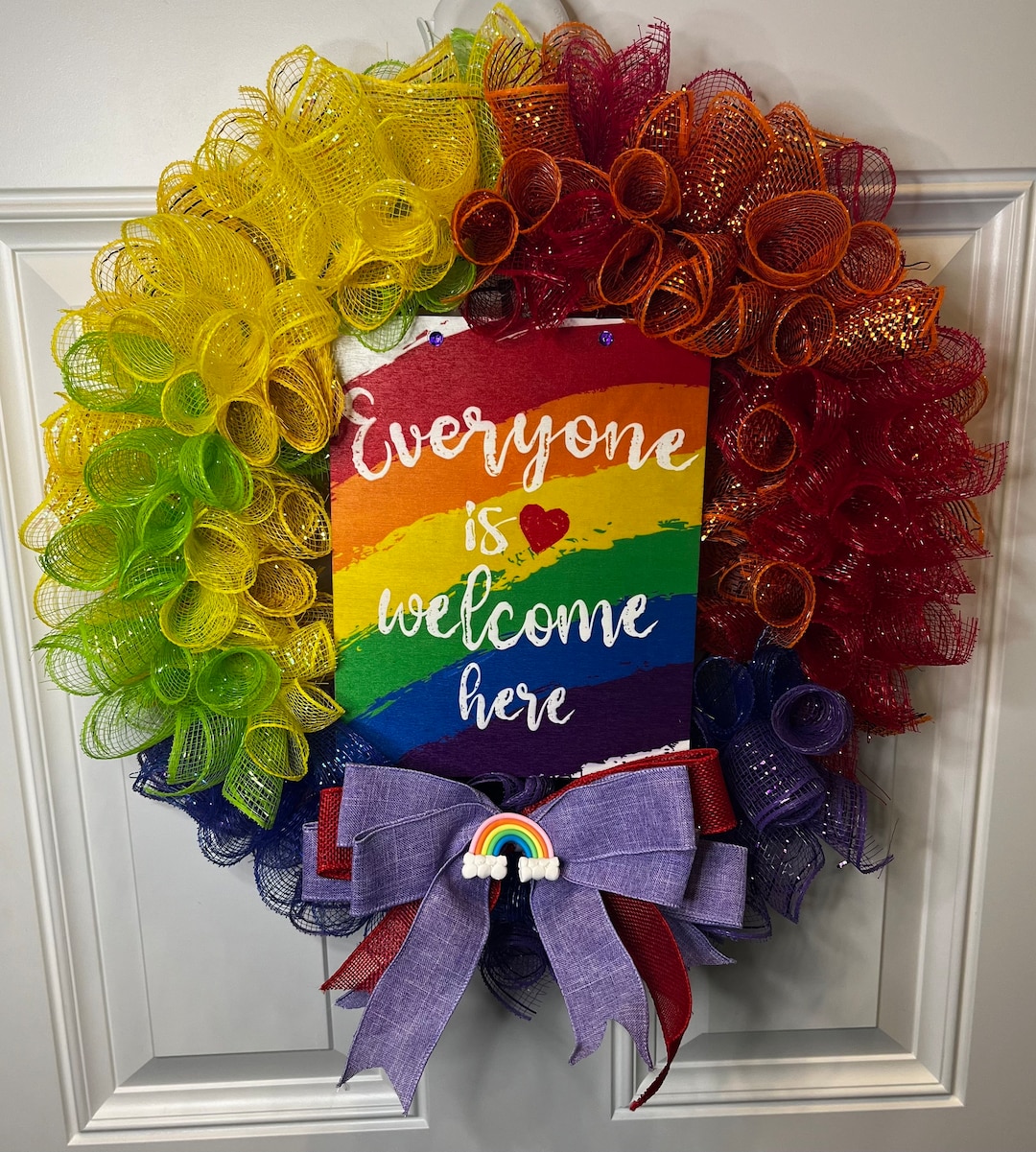 14” Pride, Rainbow, Deco Mesh Wreath! - Etsy