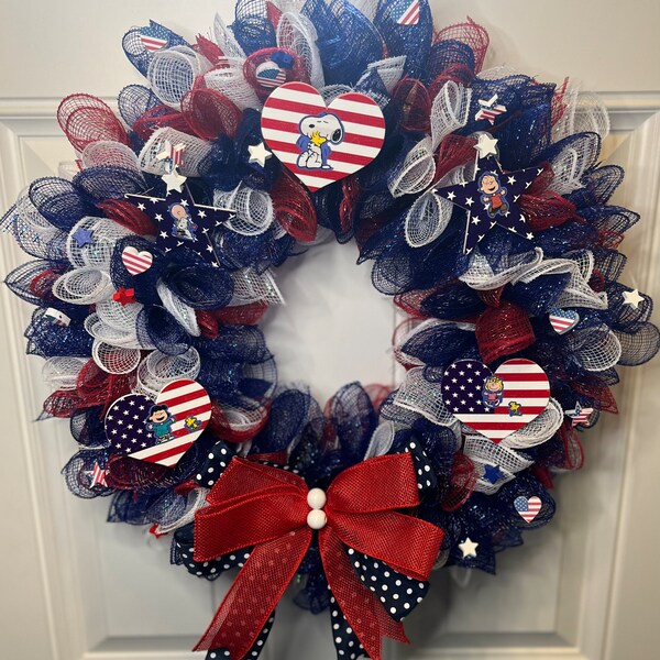 4th of July Deco Mesh Wreaths - Etsy