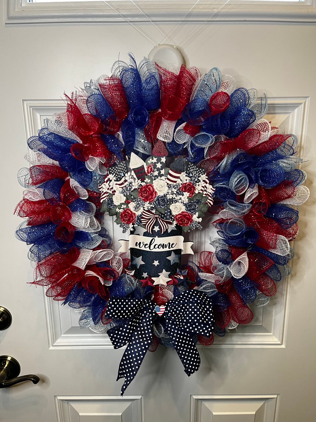 18” Flowers and Fireworks, Patriotic, Memorial Day, 4th of July, Deco ...