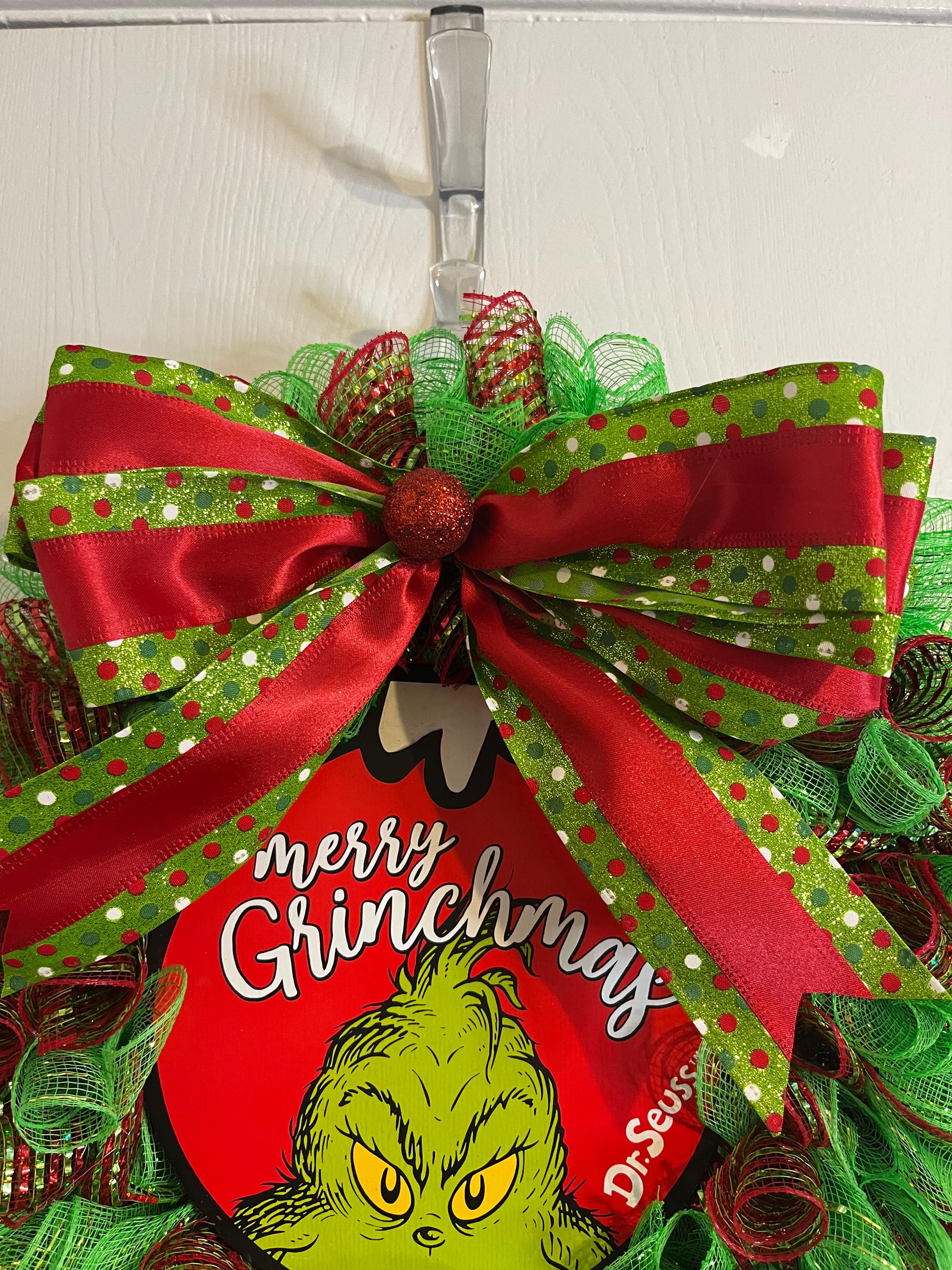 14” the Grinch, Christmas, Deco Mesh Wreath! - Etsy
