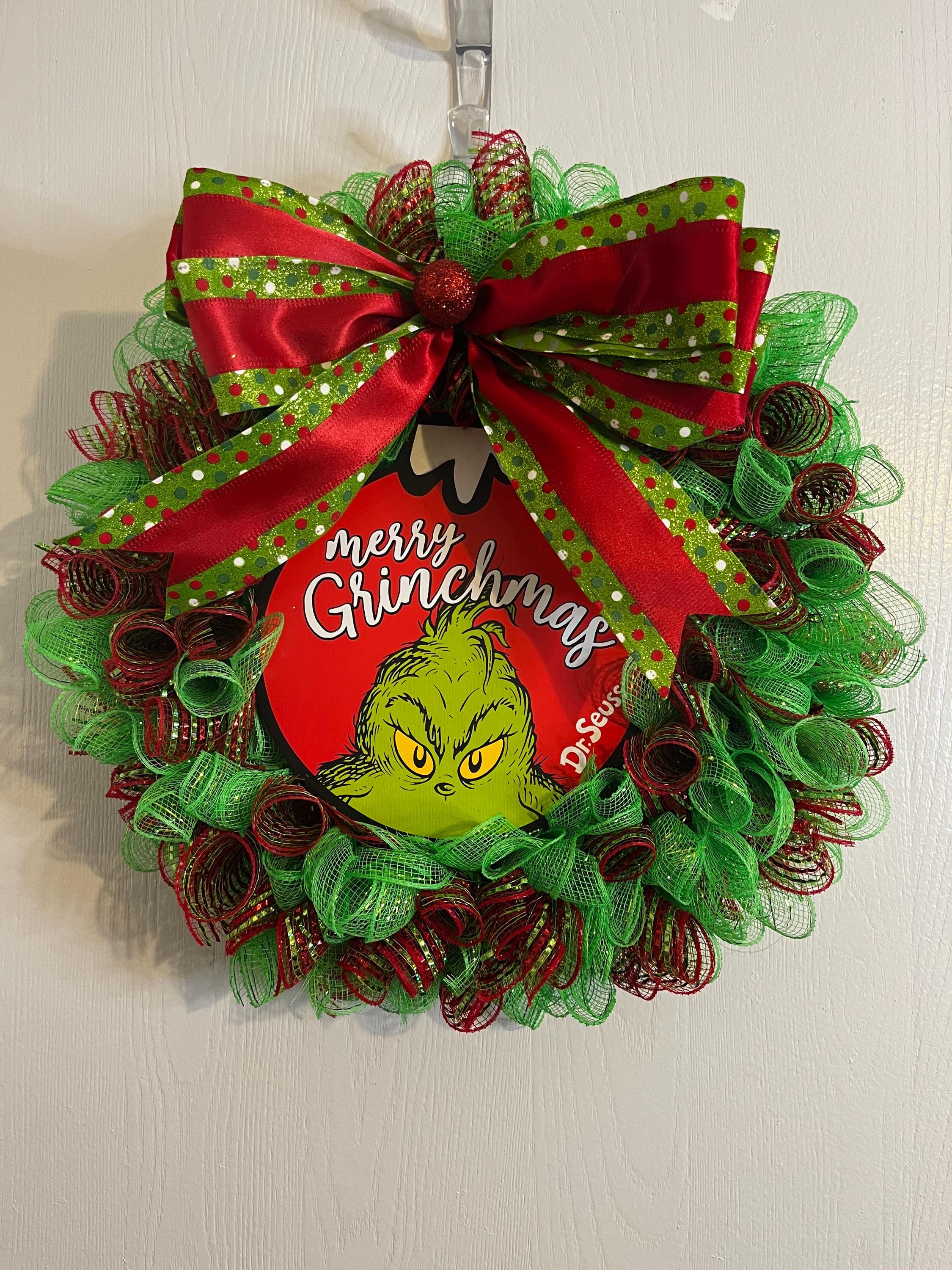 14” the Grinch, Christmas, Deco Mesh Wreath! - Etsy