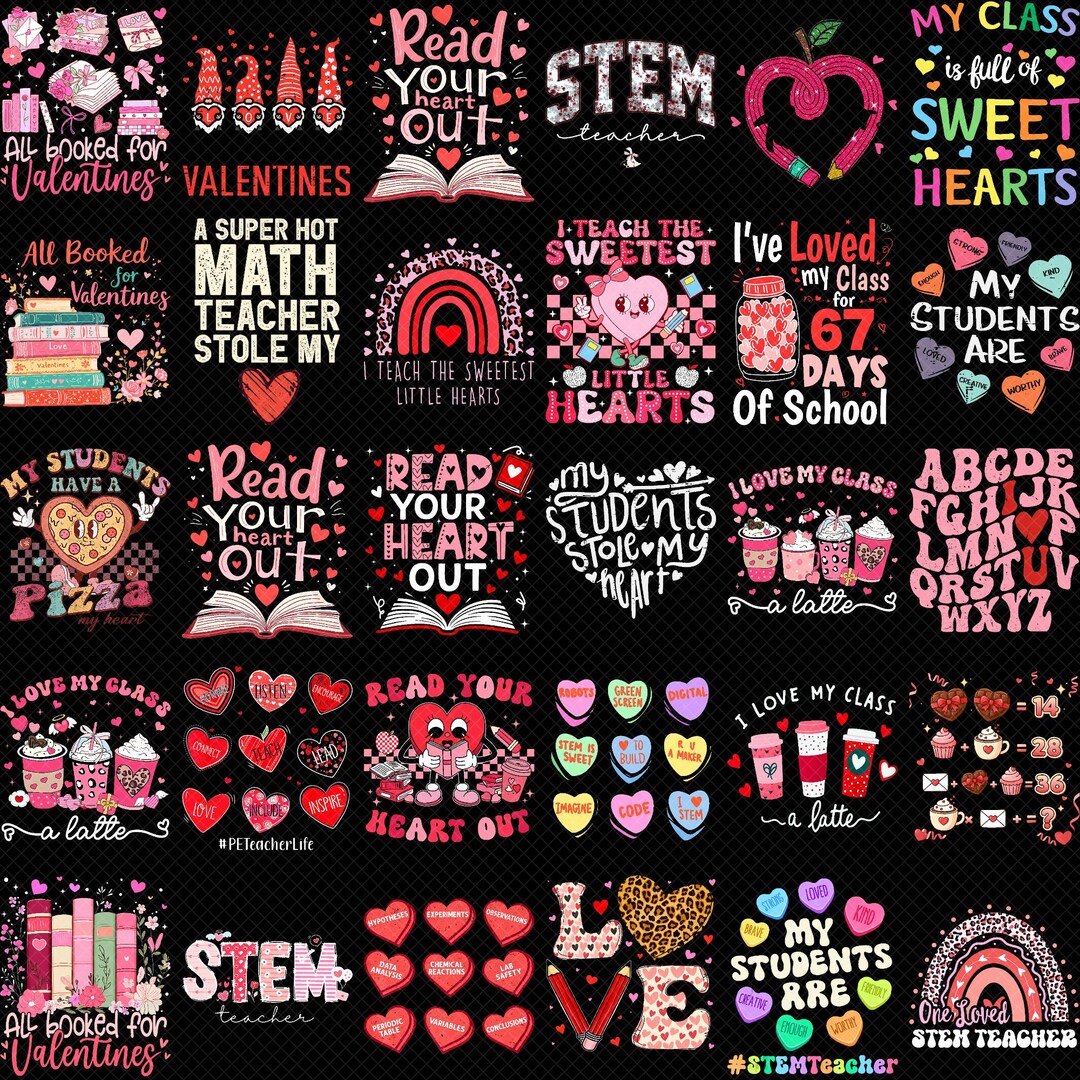 Teacher Valentine Bundles Png, Teacher Valentine Png, Valentine Png ...