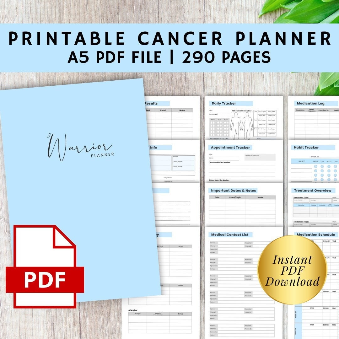 Cancer Patient Medication Treatment Plan Template, Chemo Care Survivor ...
