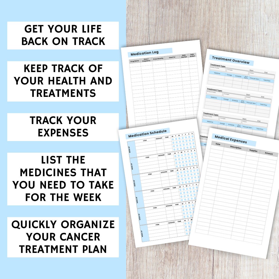 Cancer Patient Medication Treatment Plan Template, Chemo Care Survivor ...