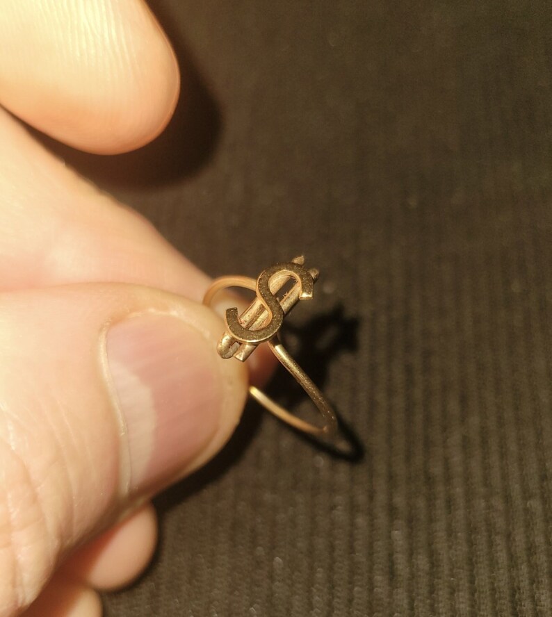 Gold Dollar Sign Ring - Etsy