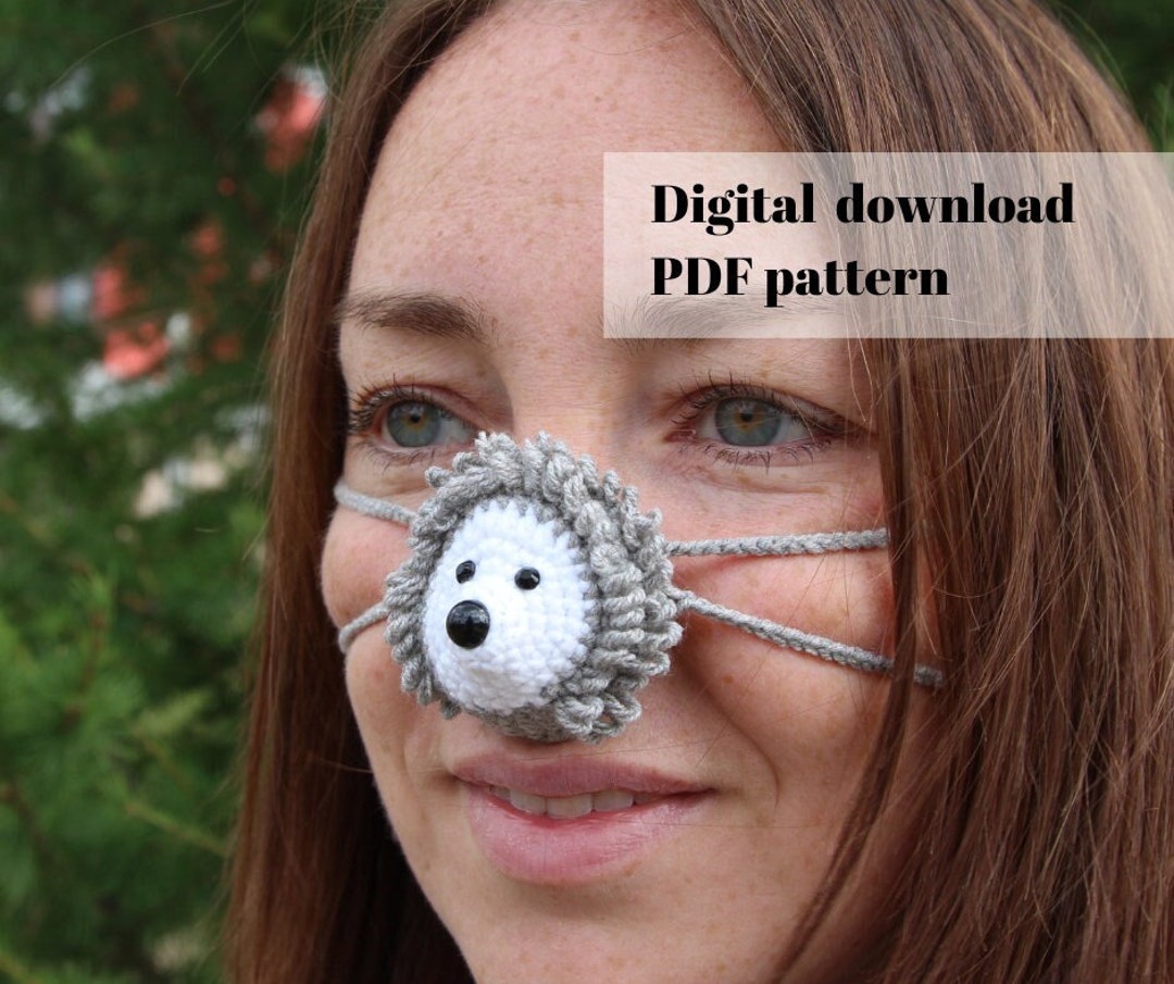 Crochet PATTERN Hedgehog Nose Warmer. Animal Lover Gift. Hedgehog Mask ...