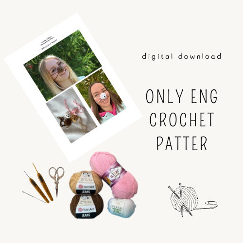 Nose Warmer Crochet PATTERN. Set of 3 Simple Nose Hat Patterns ...
