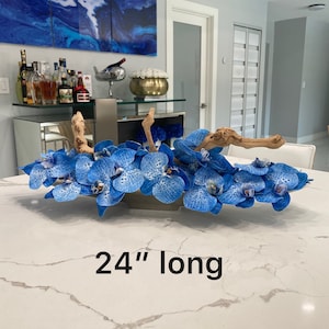 Silk Orchid Floral Arrangement: Boat Vase Centerpiece - Etsy