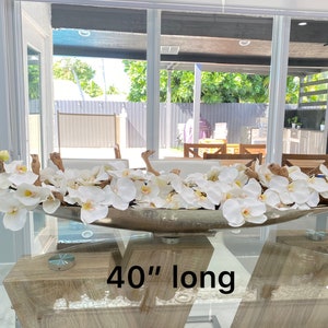 Silk Orchid Floral Arrangement: Boat Vase Centerpiece - Etsy