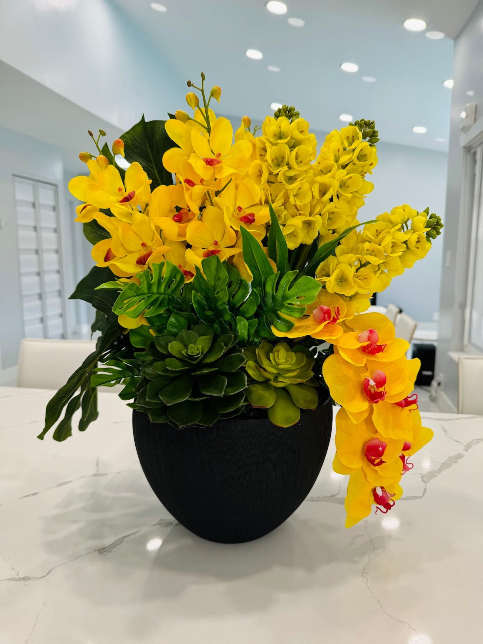 Silk Floral Arrangement Orchid Arrangements Vanda Centerpieces ...