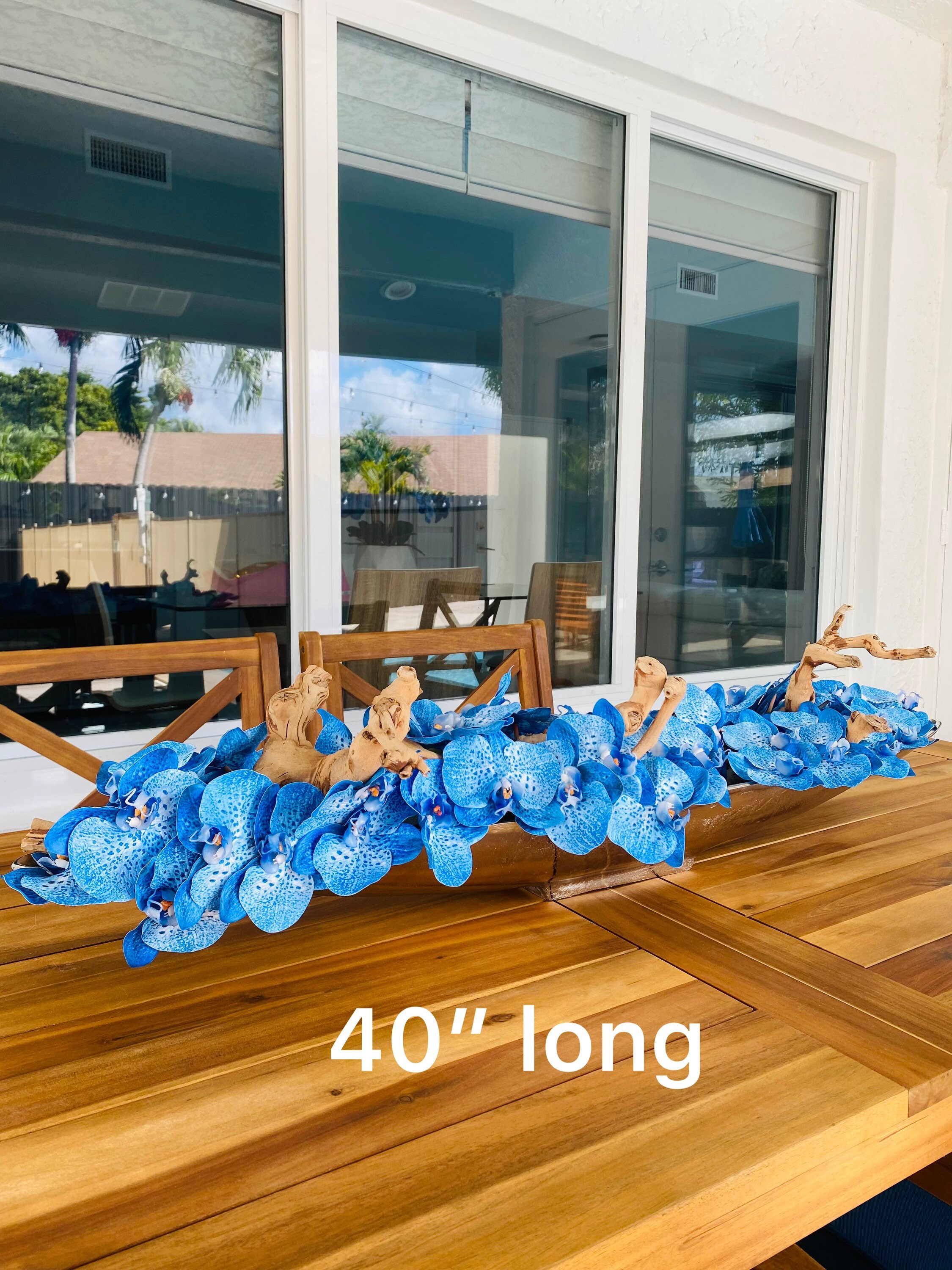 Silk Orchid Floral Arrangement: Boat Vase Centerpiece - Etsy