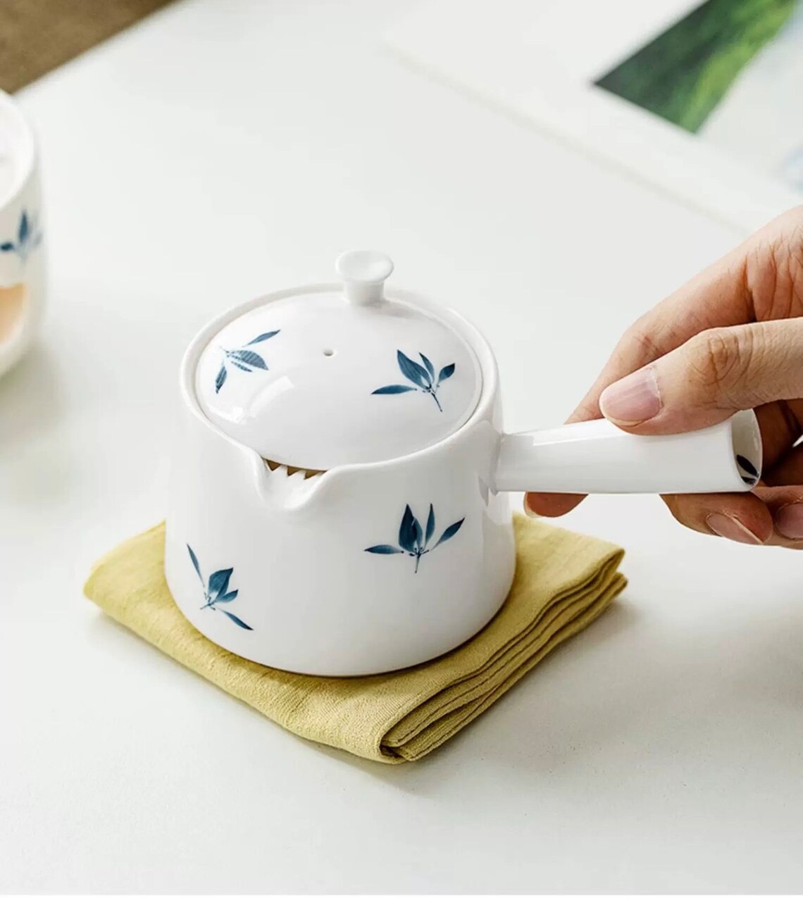 Chinese Gongfu Teapot Color Glaze and Hand Painted Butterfly Orchid ...