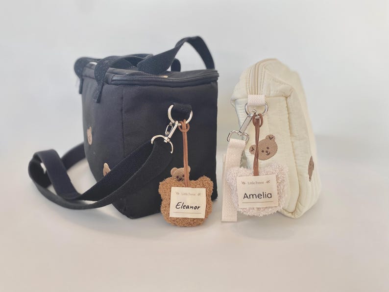 Personalized Teddy Bear Plush Name Tag– Cute Custom Bag Charm, Kids ...