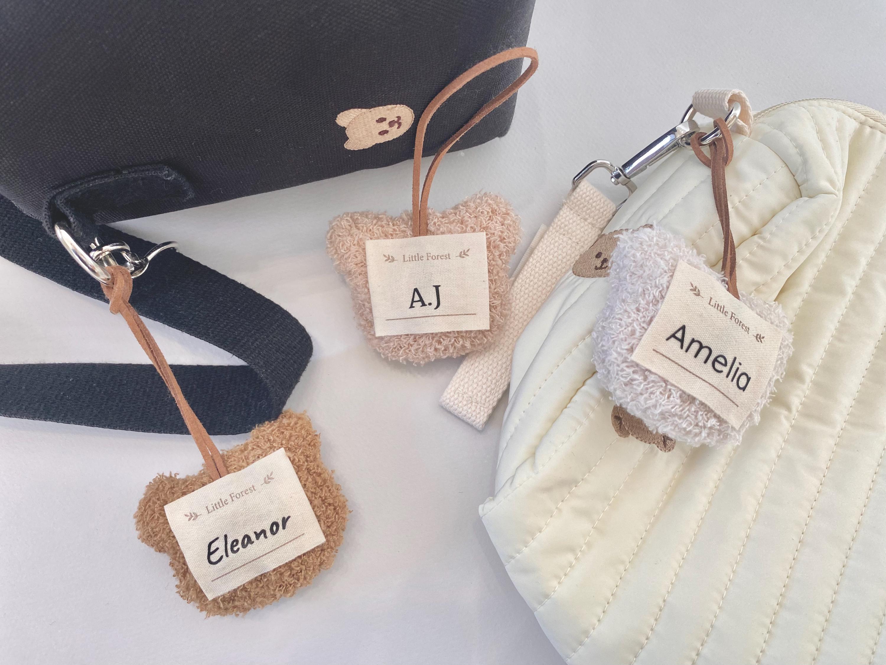 Personalized Teddy Bear Plush Name Tag– Cute Custom Bag Charm, Kids ...