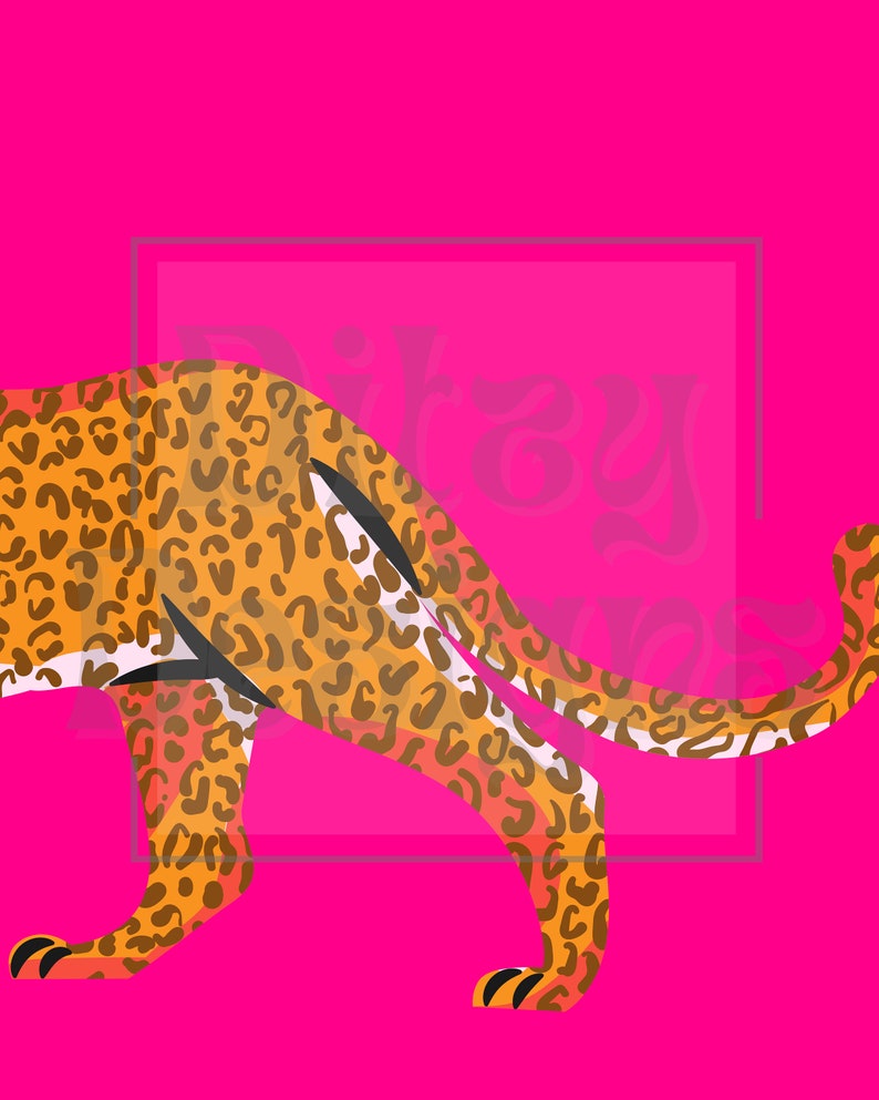 Set of 2 Retro Leopard Wall Prints, Preppy Room Decor, Aesthetic Room ...