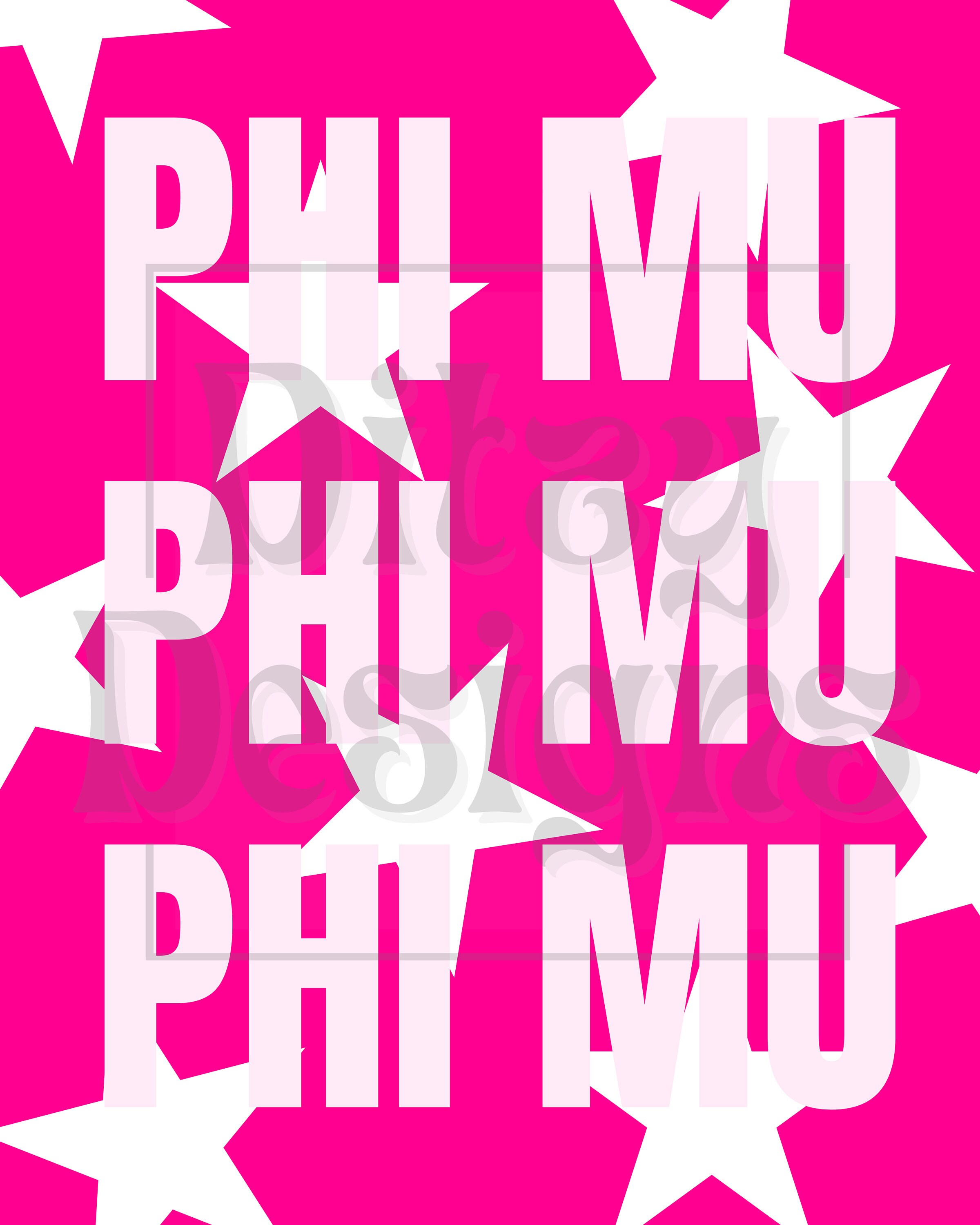 Set of 3 Phi Mu Sorority Prints, Preppy Room Decor, College Dorm Room ...