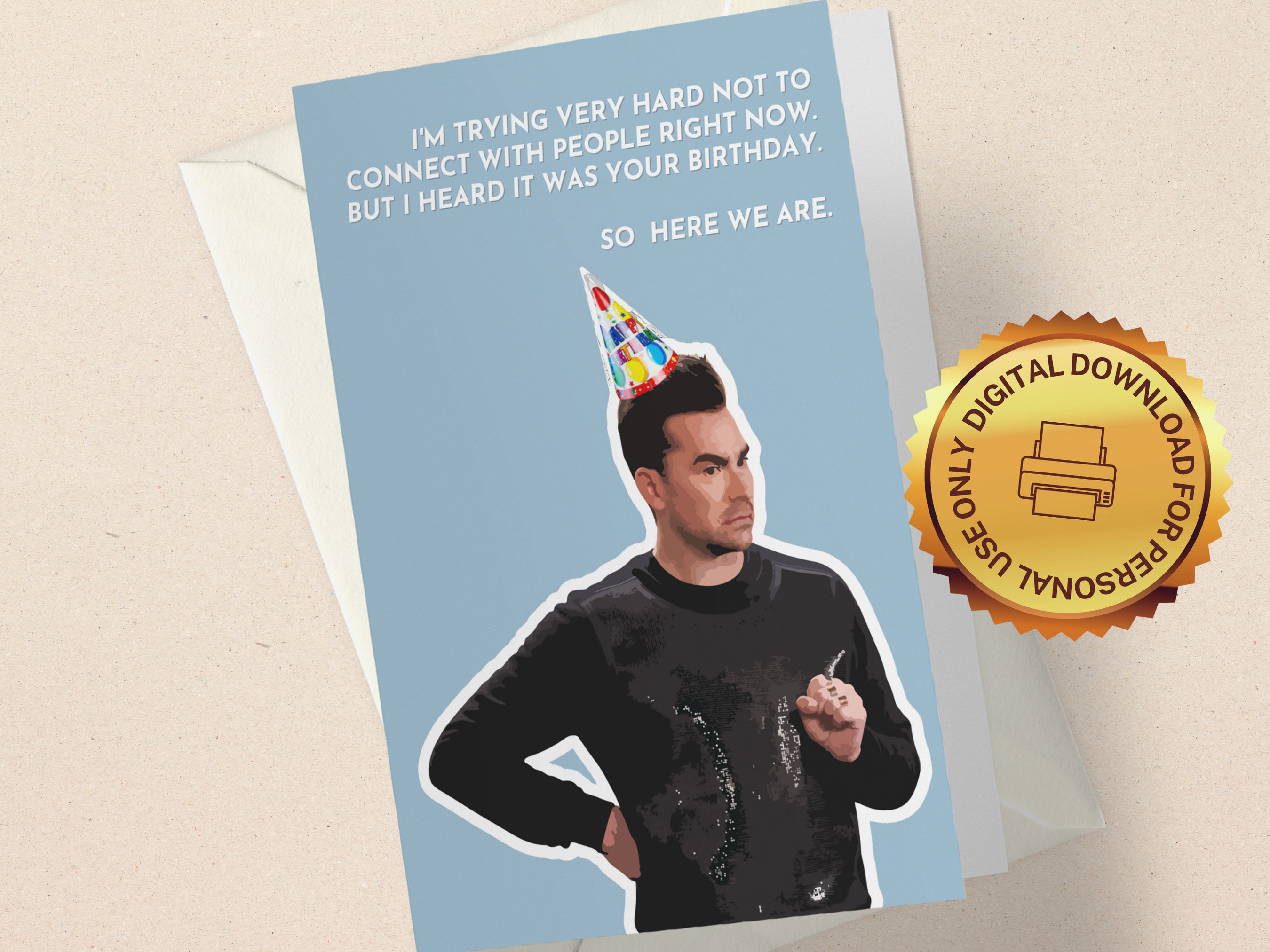 David Rose Schitt's Creek, 5x7 Greeting Card, Happy Birthday, Digital ...