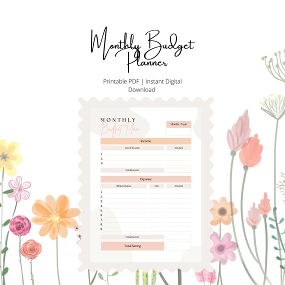 Fillable Budget Planner/printable Budget Planner/budget - Etsy