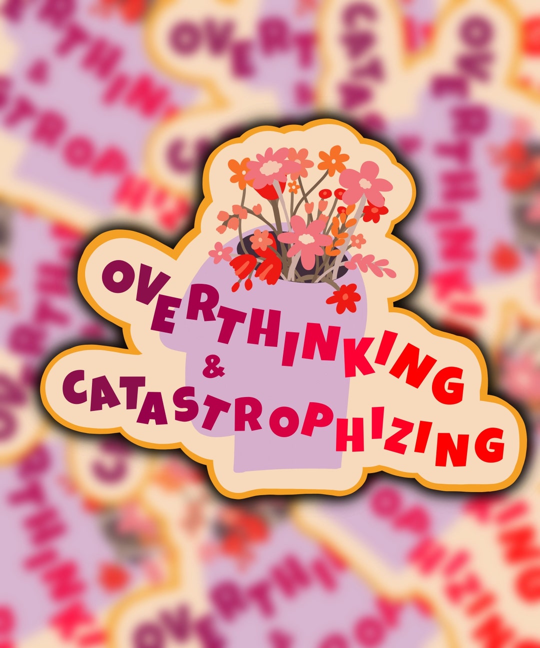 Overthinking Sticker, Waterproof, Laptop Decal, Water Bottle Decal - Etsy