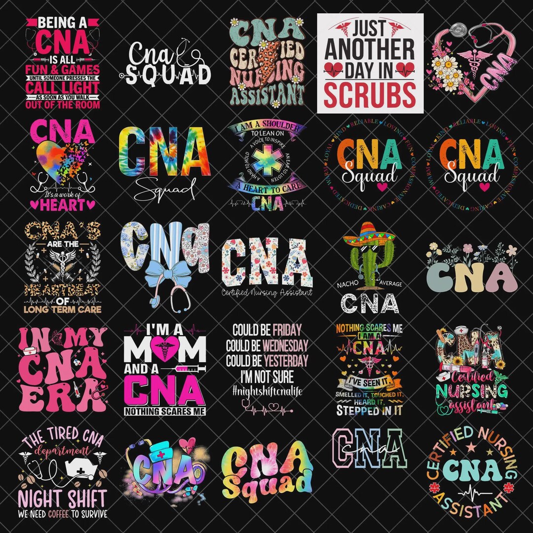 CNA Png Bundle, Certified Nursing Assistant Life, Retro CNA Life Png ...