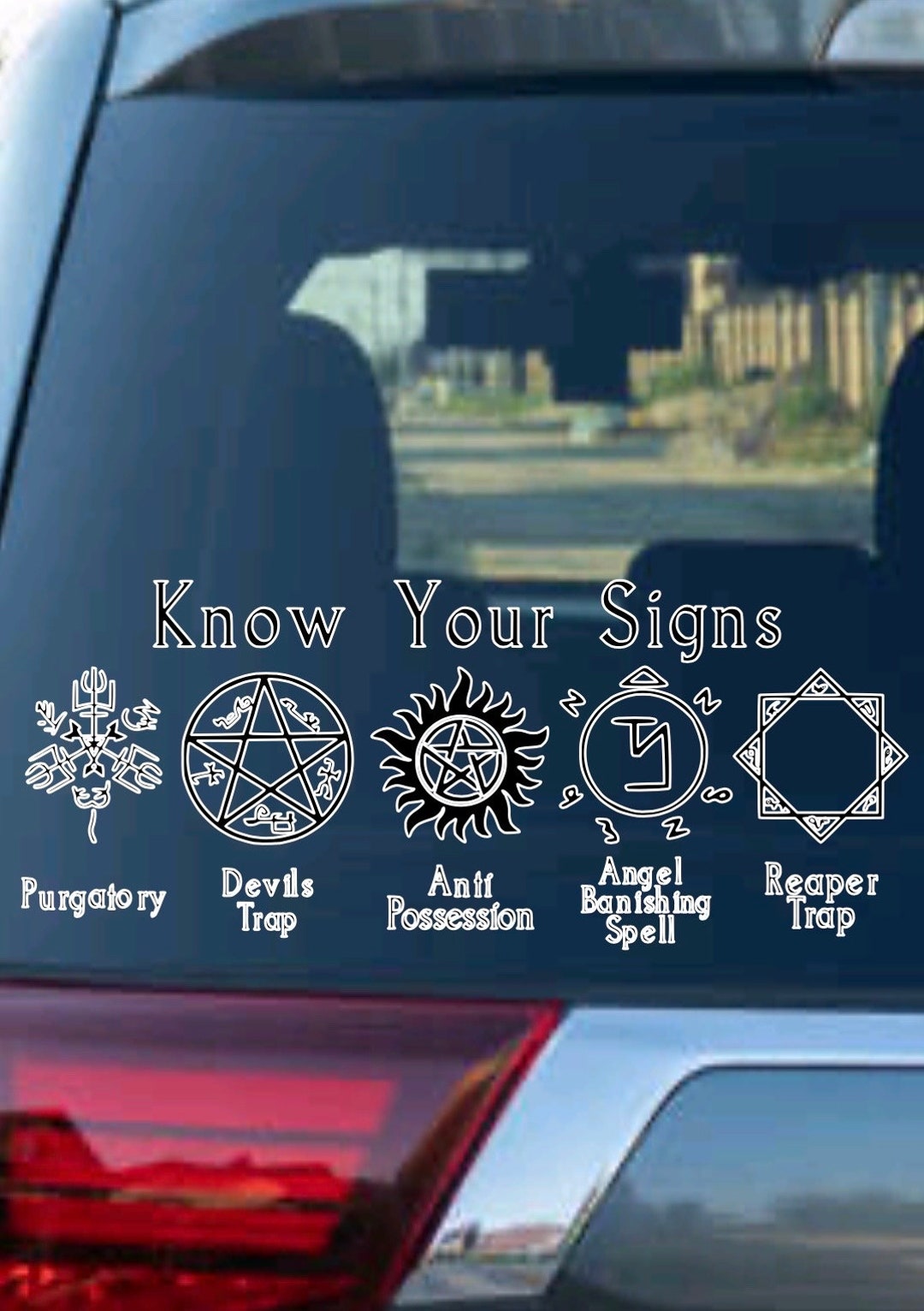 Supernatural Bumper Sticker - Know Your Signs - Devils Trap - Purgatory - Gift - Etsy