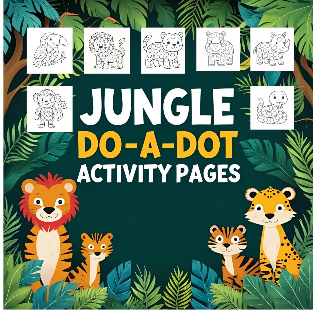 Jungle Animals Do-a-dot Printables: Fine Motor Skills Activity (PDF ...