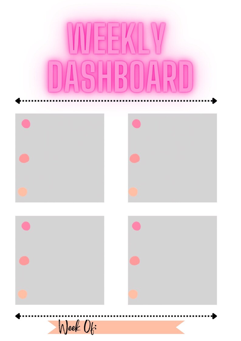 Weekly Dashboard Printable - Etsy