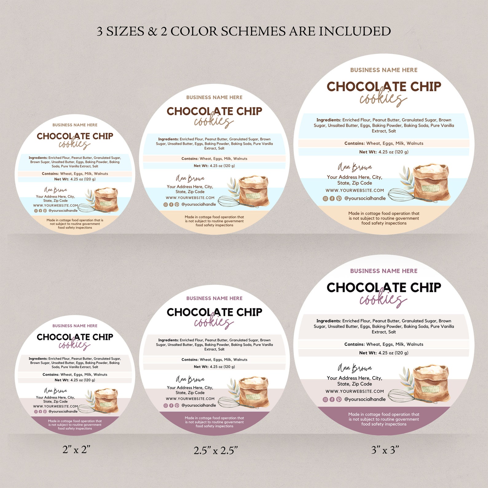 Cottage Food Label | Home Baked Goods Label | Printable Food Label ...