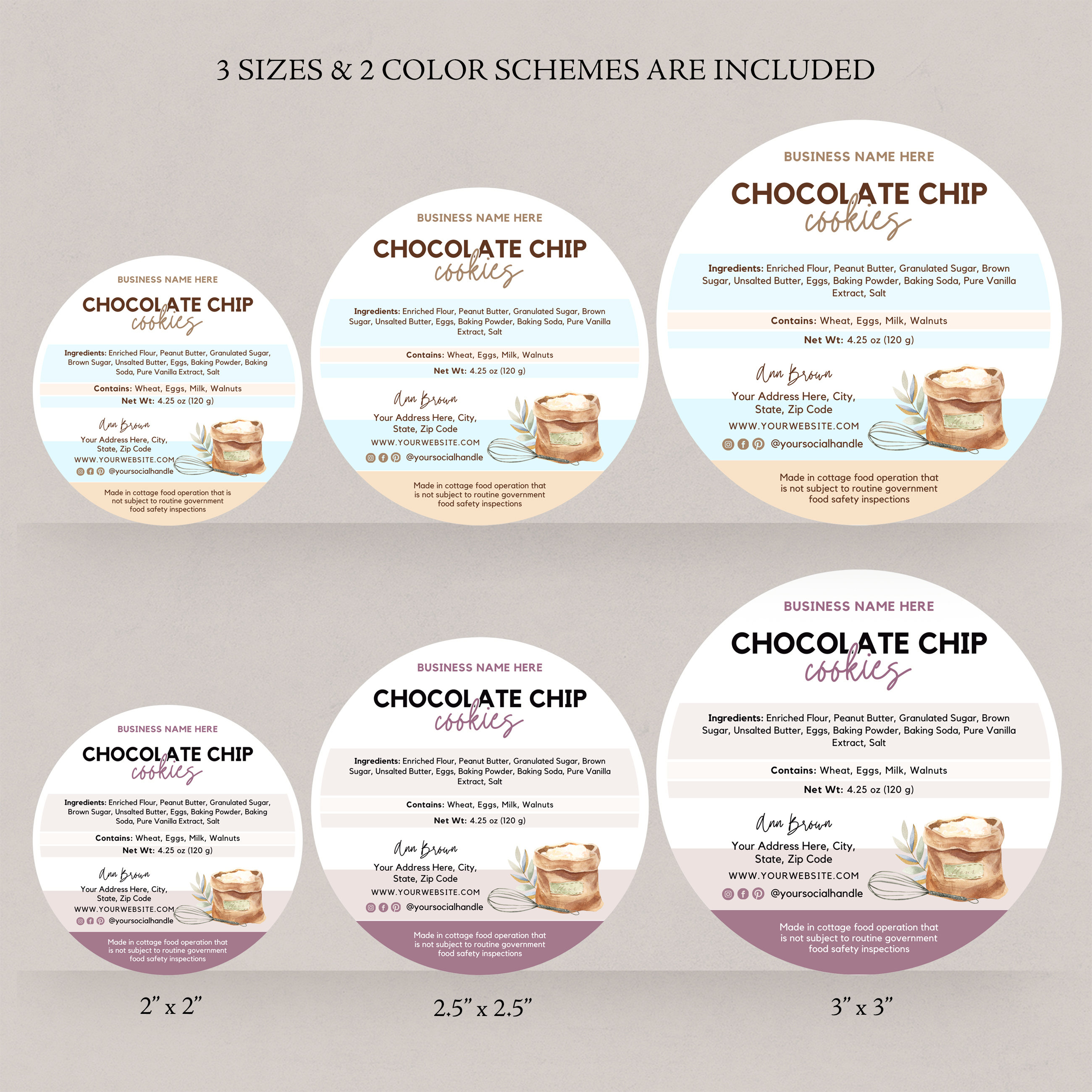 Cottage Food Label | Home Baked Goods Label | Printable Food Label ...