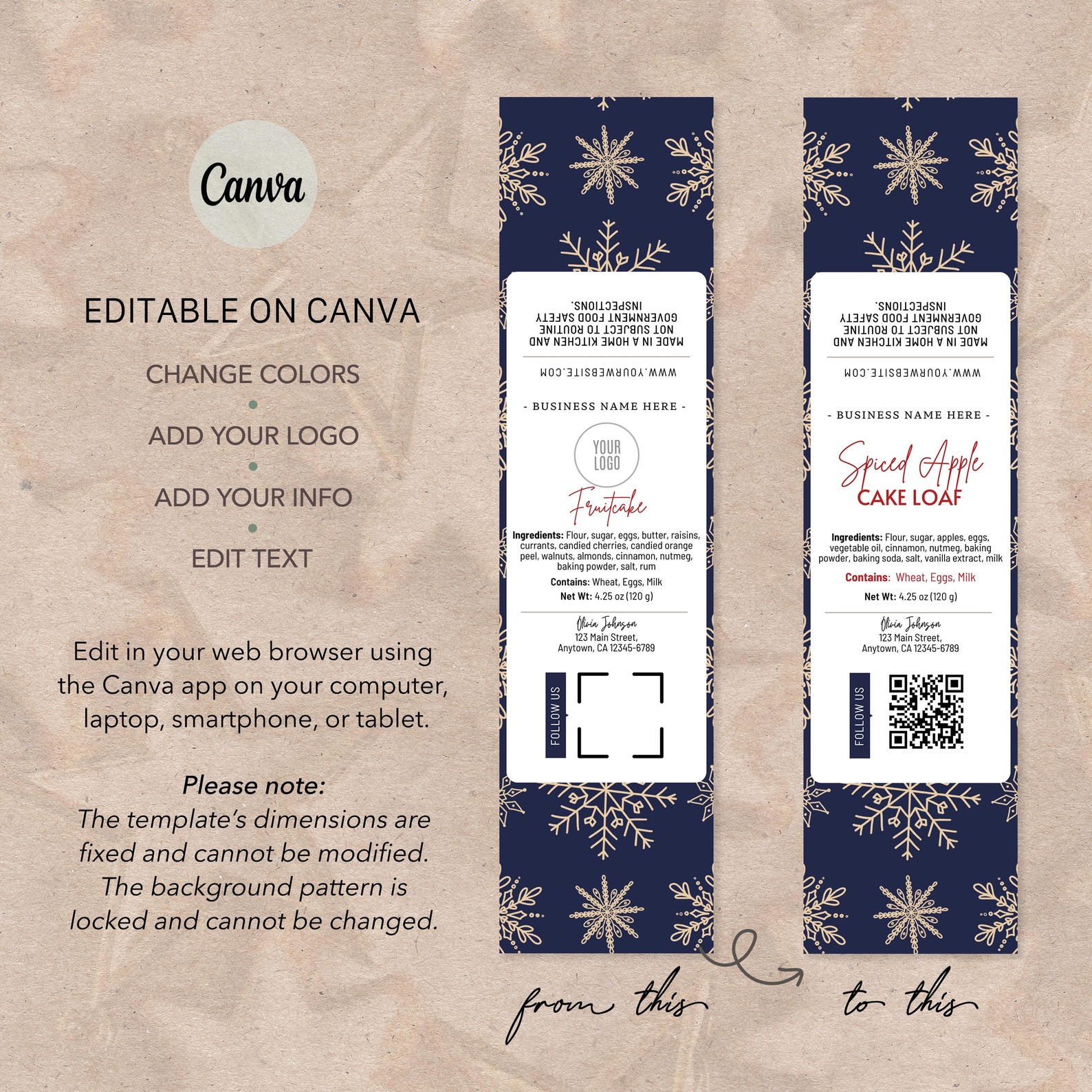 Editable Christmas Mini Cake Label Template | Mini Cake Label | Mini ...