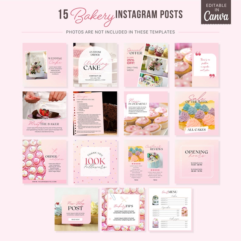 Bakery Instagram Post Templates Bakery Instagram Template Instagram ...