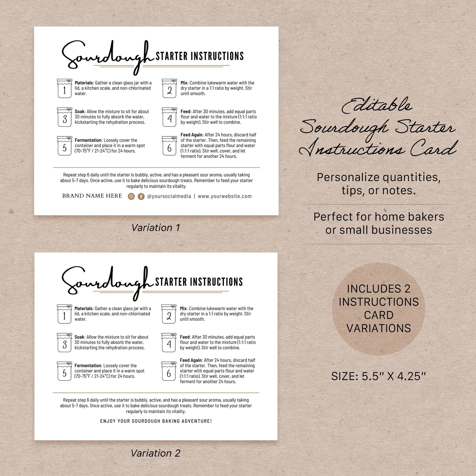 Dehydrated Sourdough Starter Label Template | Sourdough Starter ...