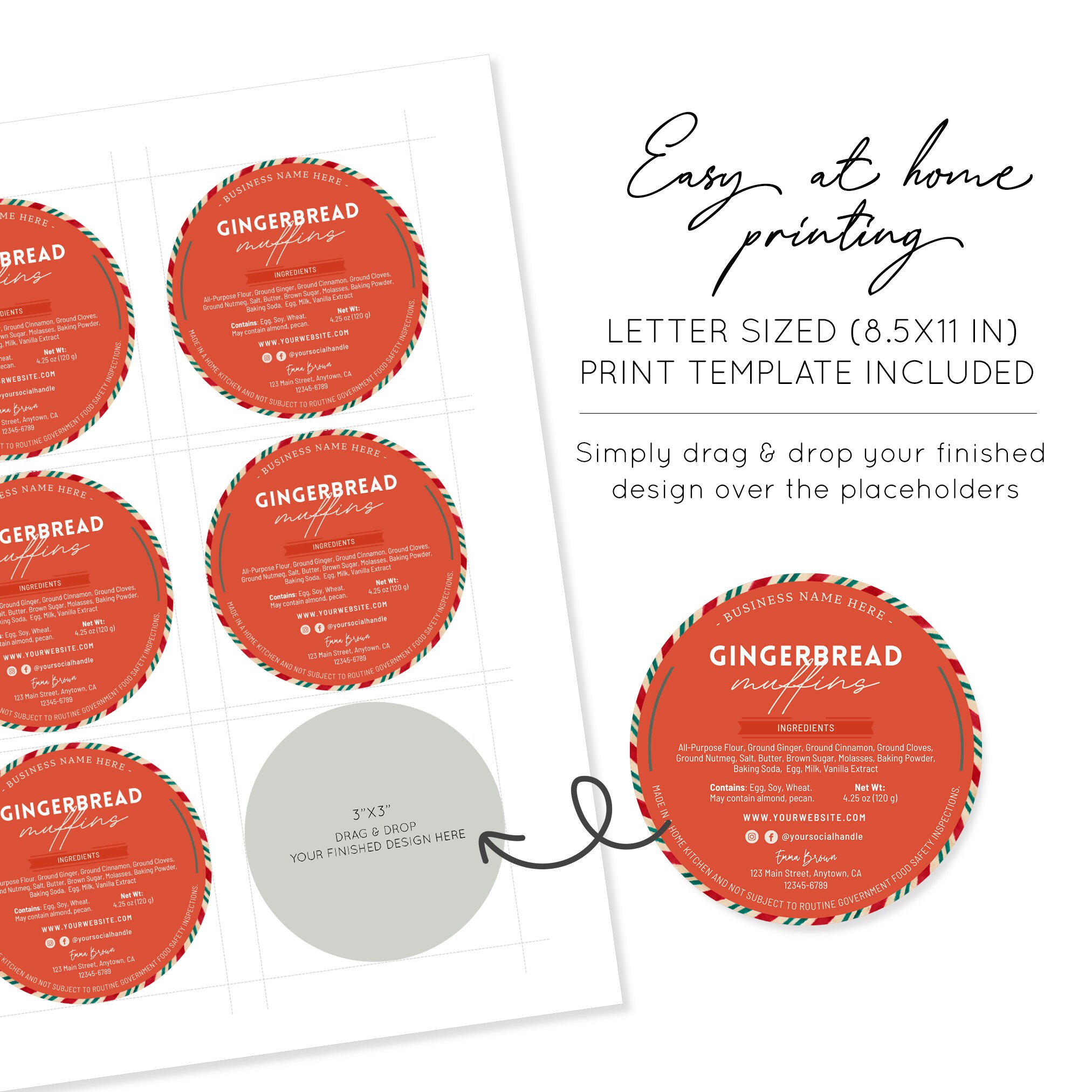 Cottage Law Label Christmas Label Printable Food Label Home Baked Goods ...