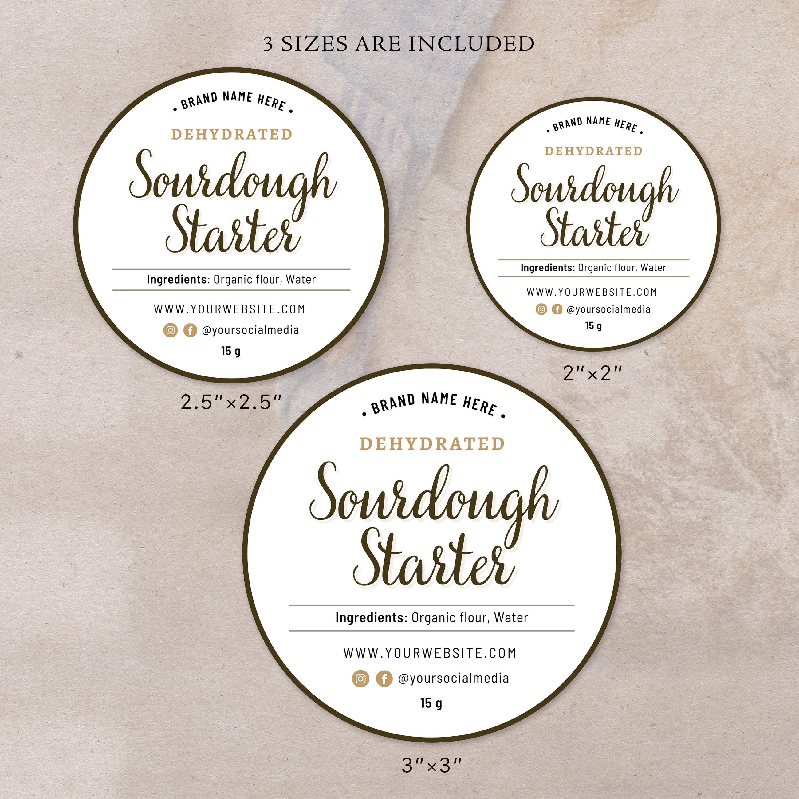 Dehydrated Sourdough Starter Label Template | Sourdough Starter Sticker ...