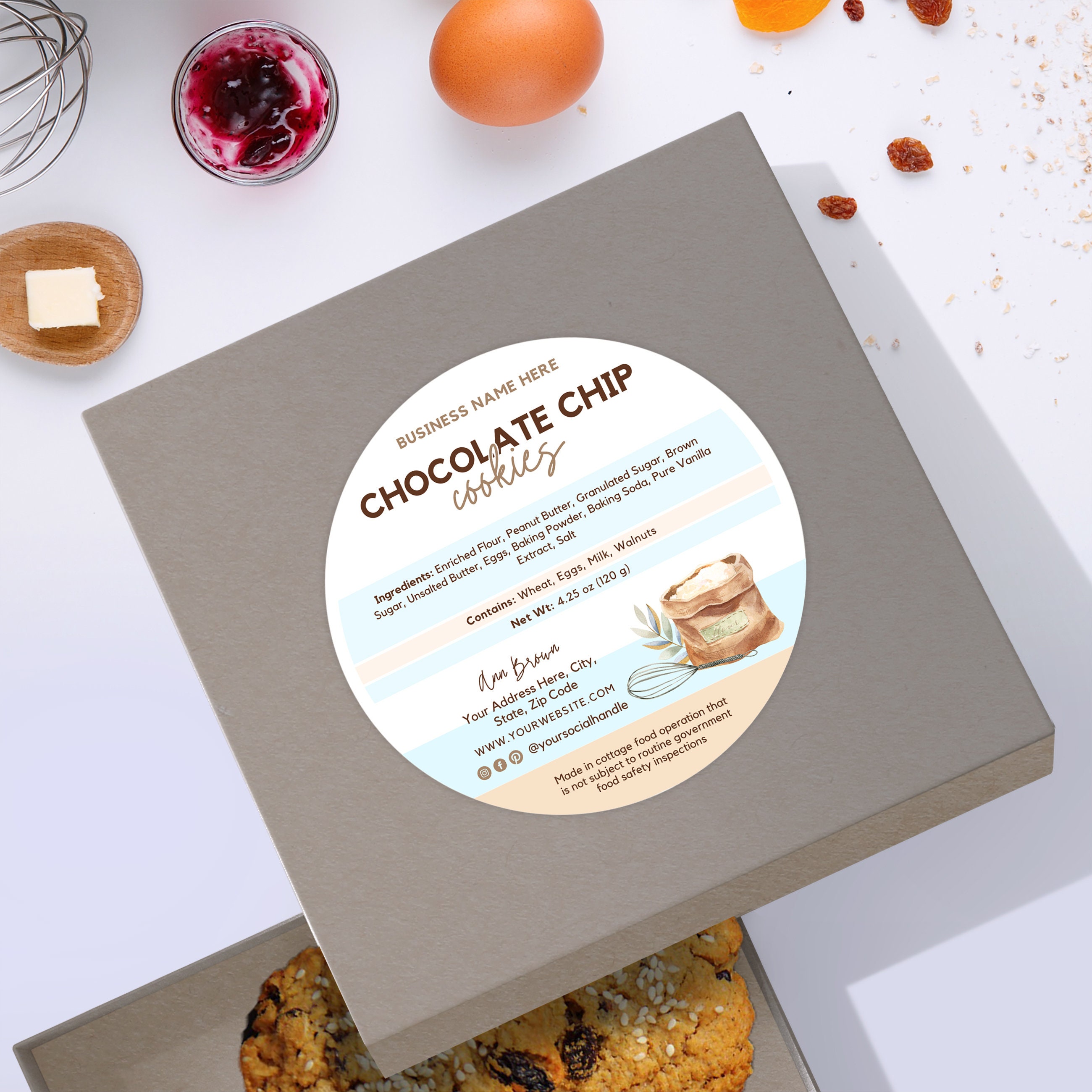 Cottage Food Label | Home Baked Goods Label | Printable Food Label ...