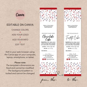 Editable Mini Cake Tin Label Template | Mini Loaf Baking Pan Label ...