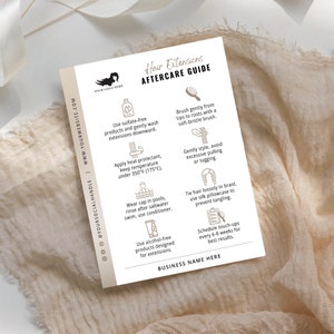Hair Care Card Template | After Care Card Template | Hair Extension ...