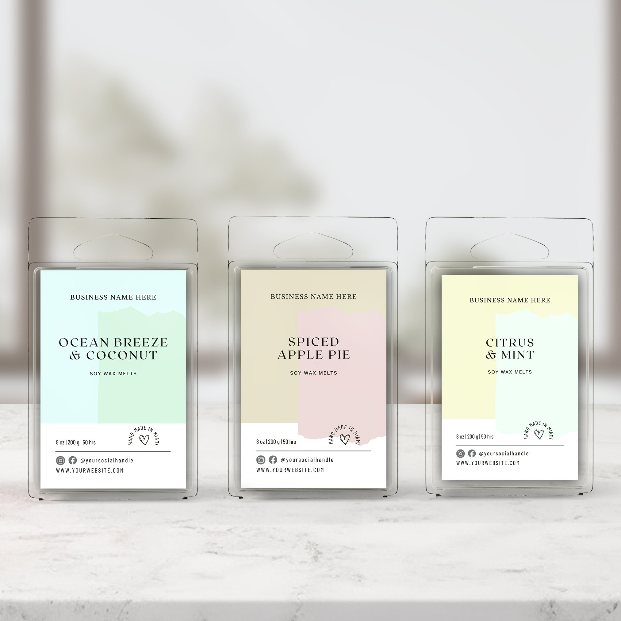 Editable Label | Custom Wax Melt Label Template | Boho Wax Melt Label ...