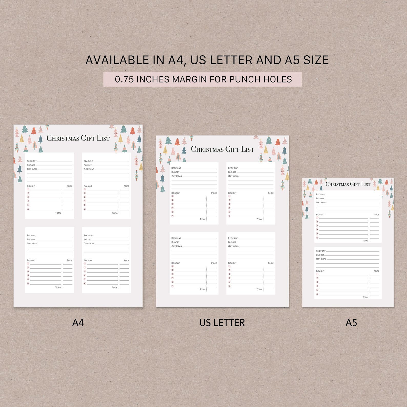 Christmas Gift List Printable | Christmas Gift Log | Christmas Gift ...