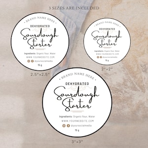 Dehydrated Sourdough Starter Label Template | Sourdough Starter Sticker ...