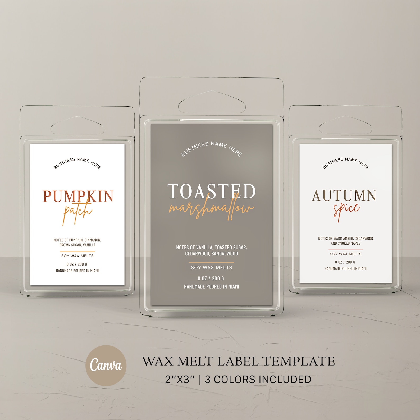 Fall Wax Melt Label Template | Autumn Wax Melts Label Template ...