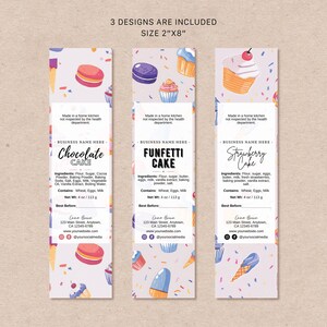 Editable Mini Cake Tin Label Template | Mini Loaf Baking Pan Label ...