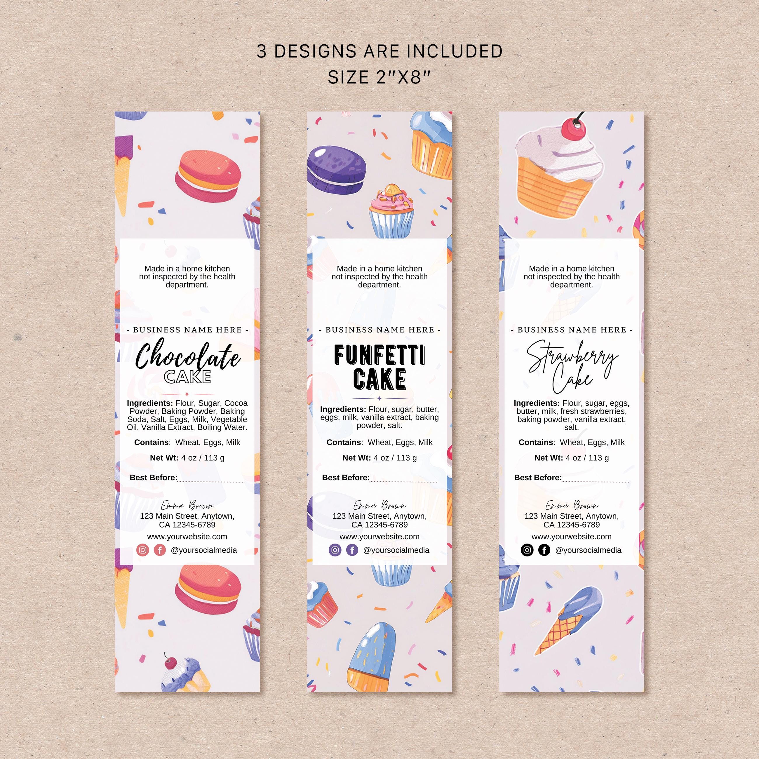 Editable Mini Cake Tin Label Template | Mini Loaf Baking Pan Label ...